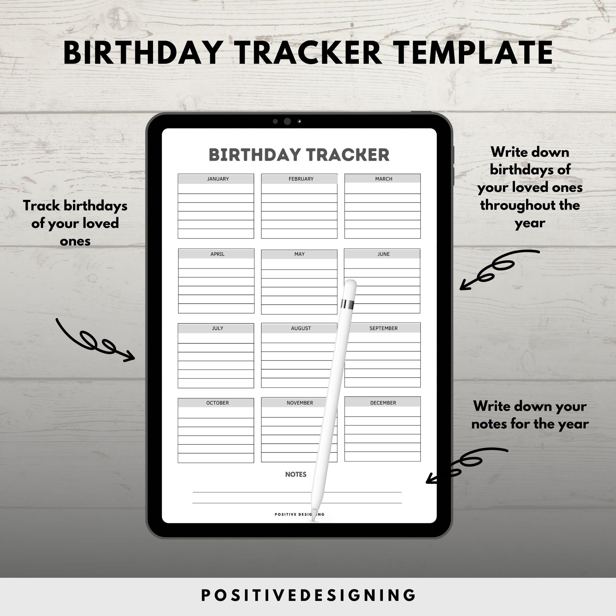 Instant Download | Birthday Reminder | Birthday Planner Printable ...