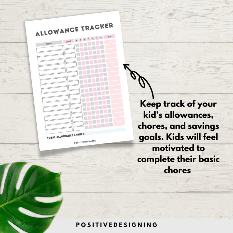 Allowance Chart | Allowance Tracker | Chore Chart for Kids | Kids ...