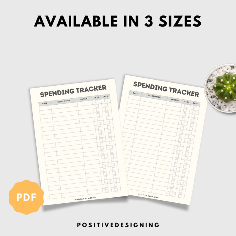 Spending Tracker Printable, Expense Tracker, Budget Template, Financial ...