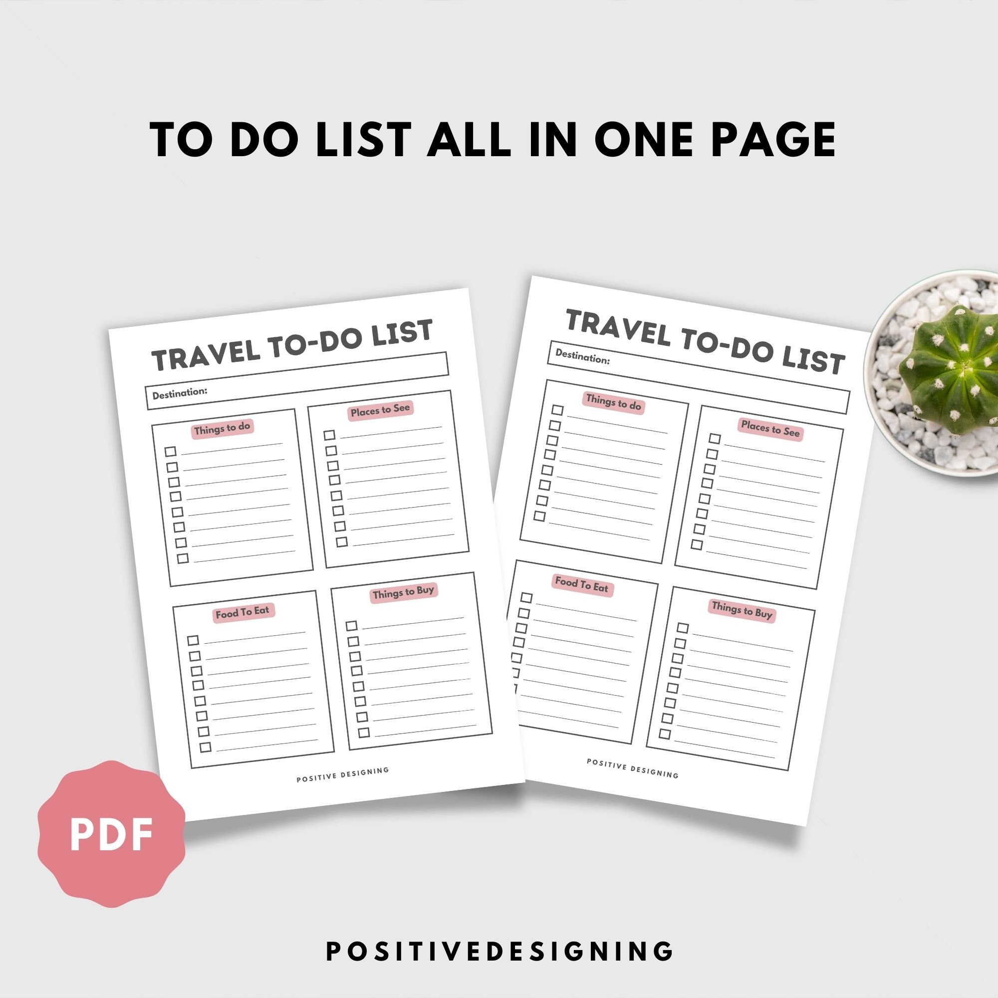 Travel to Do List – Printable Vacation Planner (digital Download) - Etsy