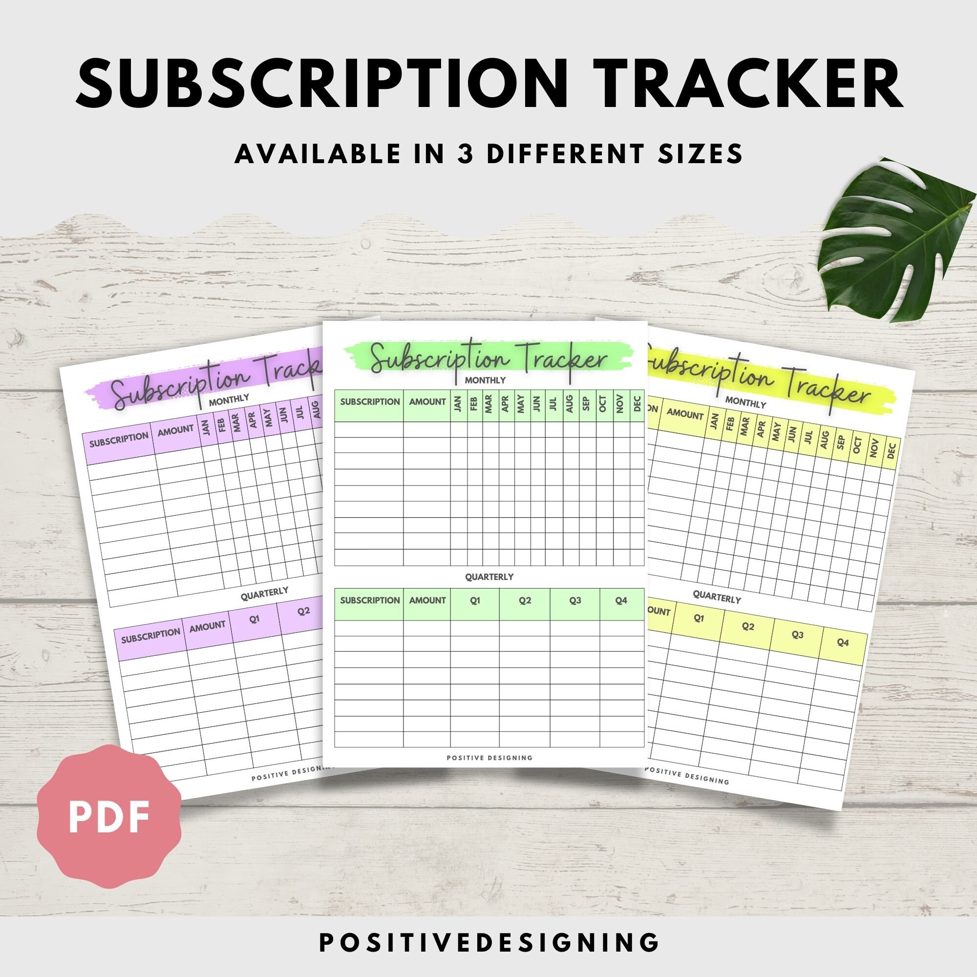 Subscription Tracker Printable, Membership Checklist, Expense Tracker ...