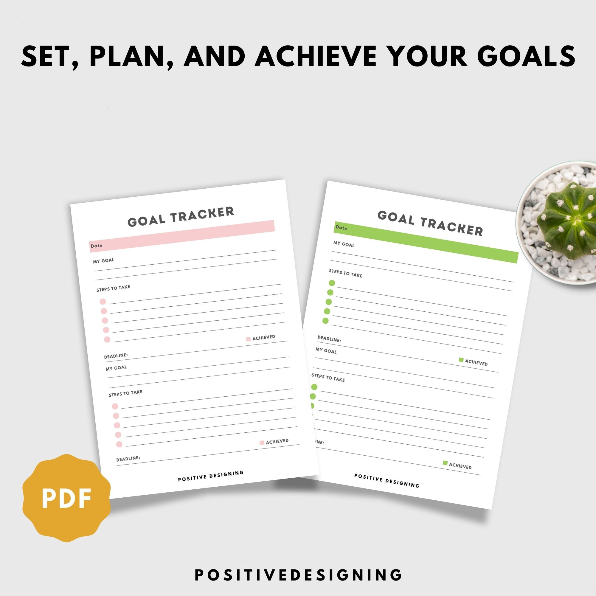 Goal Planner Printable Worksheet | Goal Setting Template, Personal Goal ...