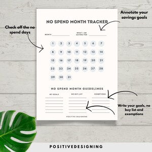 No Spend Challenge, No Spend Tracker, Printable Savings Sheet, Savings ...