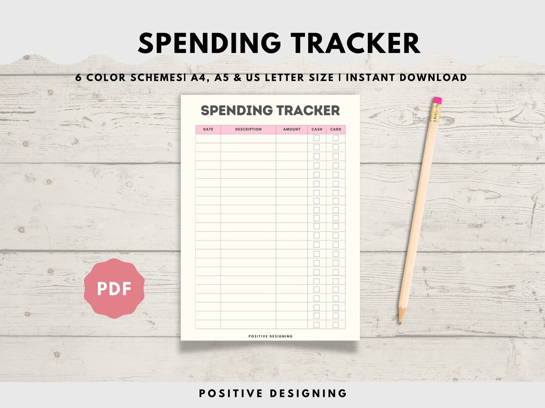Spending Tracker Printable, Expense Tracker, Budget Template, Financial ...