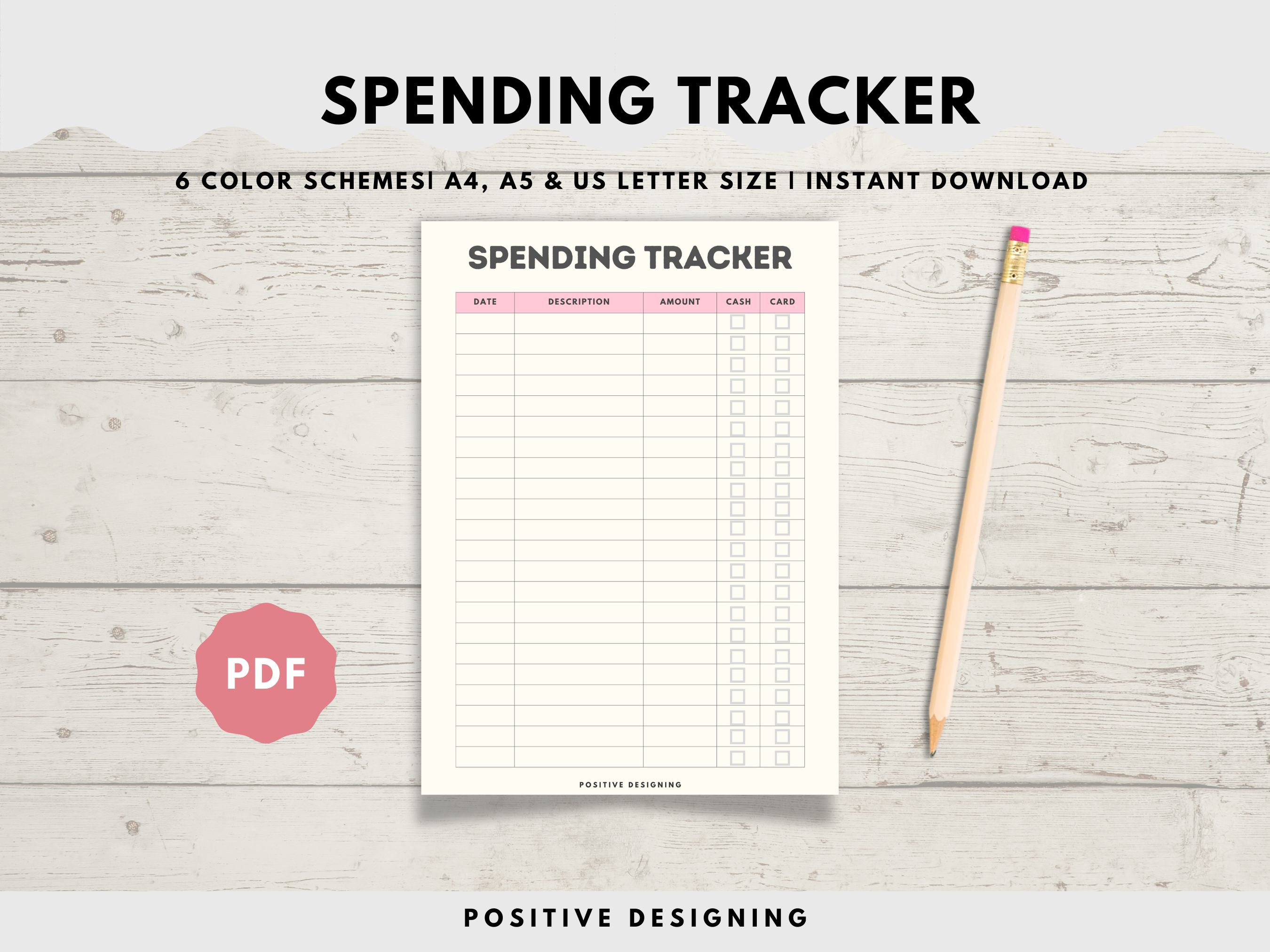 Spending Tracker Printable, Expense Tracker, Budget Template, Financial ...