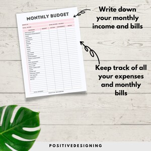 Monthly Budget Planner Printable | Financial Journal | Monthly Budget ...