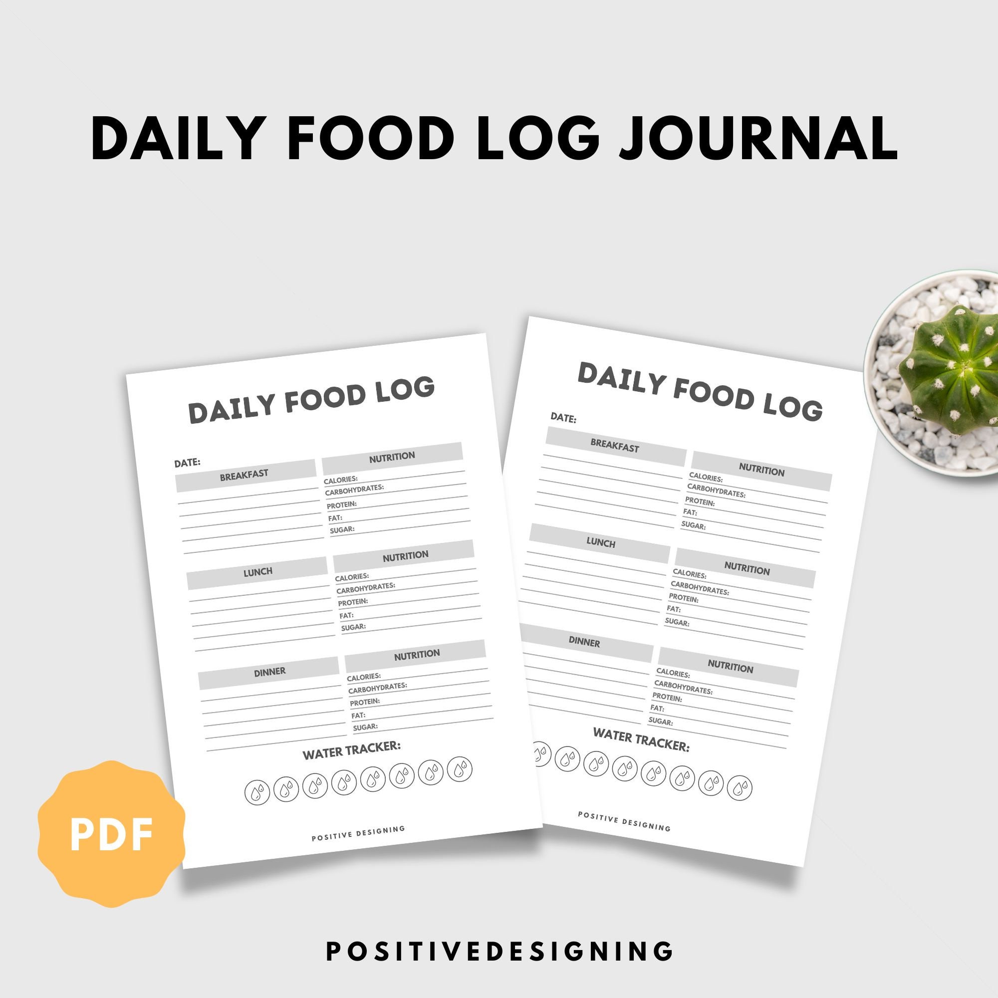 Food Journal Printable, Meal Planner, Food Tracker, Meal Tracker ...