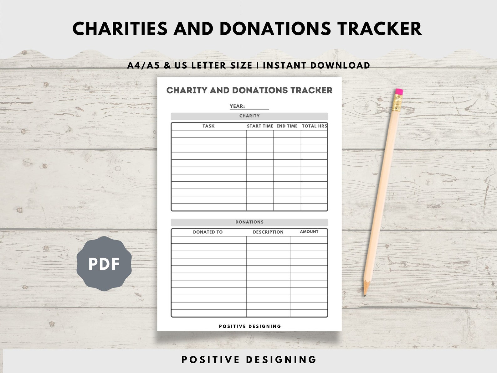 Donation Tracker Printable, Tithe Tracker, Giving Log, Charitable ...