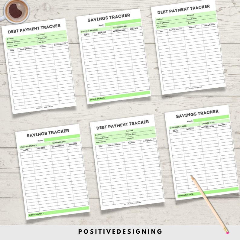 Savings Account Printable, Personal Savings Tracker, Financial Planning ...