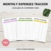 Monthly Expenses Tracker Printable Spending Log Purchase - Etsy