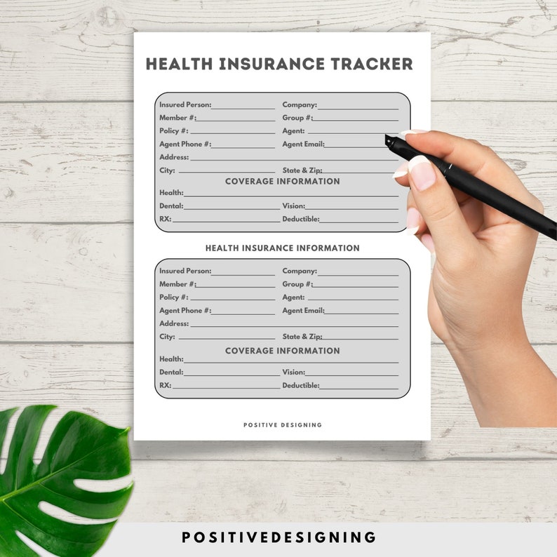 Insurance Tracker Printable, Insurance Tracking Template, Insurance ...