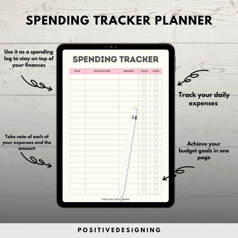 Spending Tracker | Budget Template | Money Tracker | Printable Finance ...