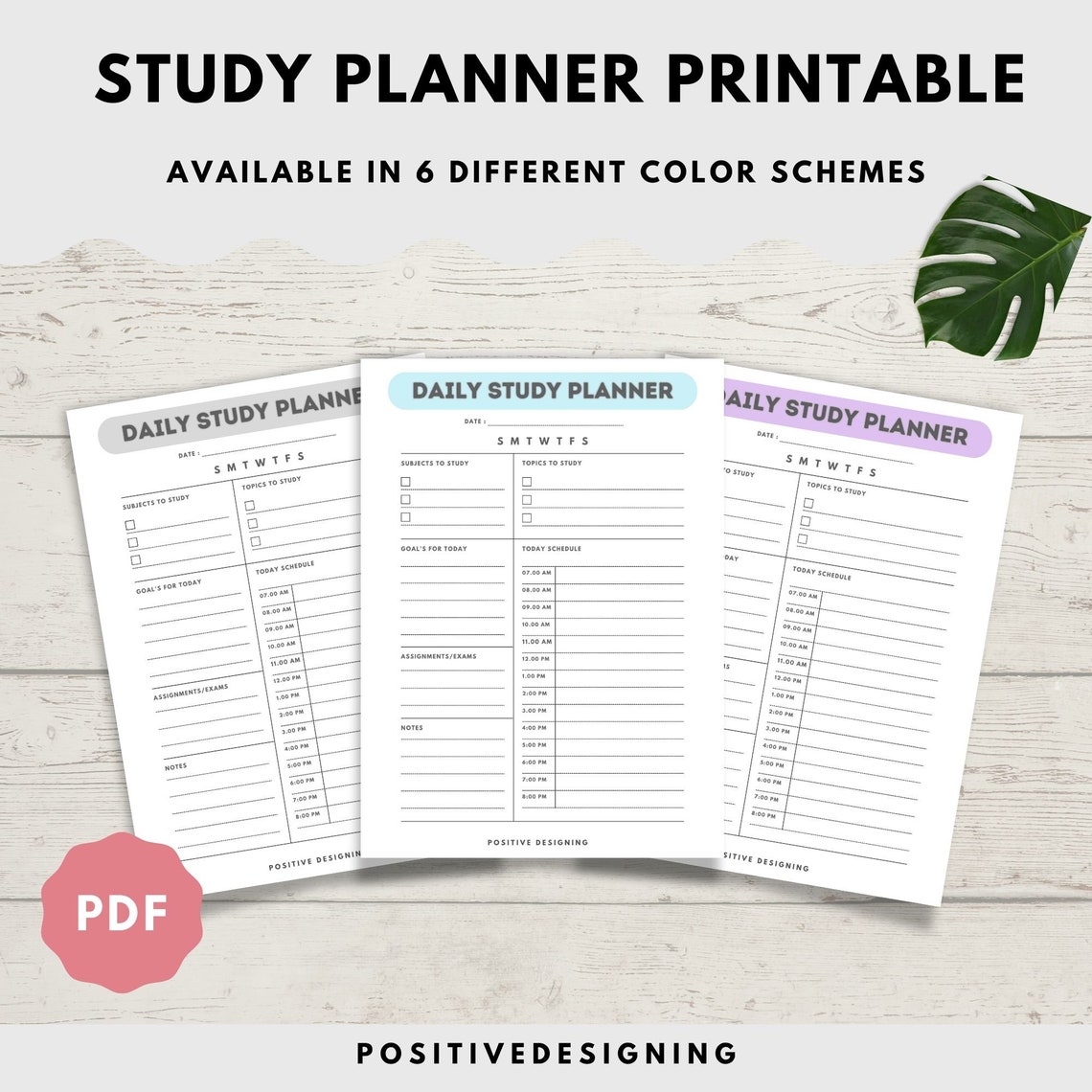 Study Planner Printable, Print at Home Study Plan, Student Planning ...