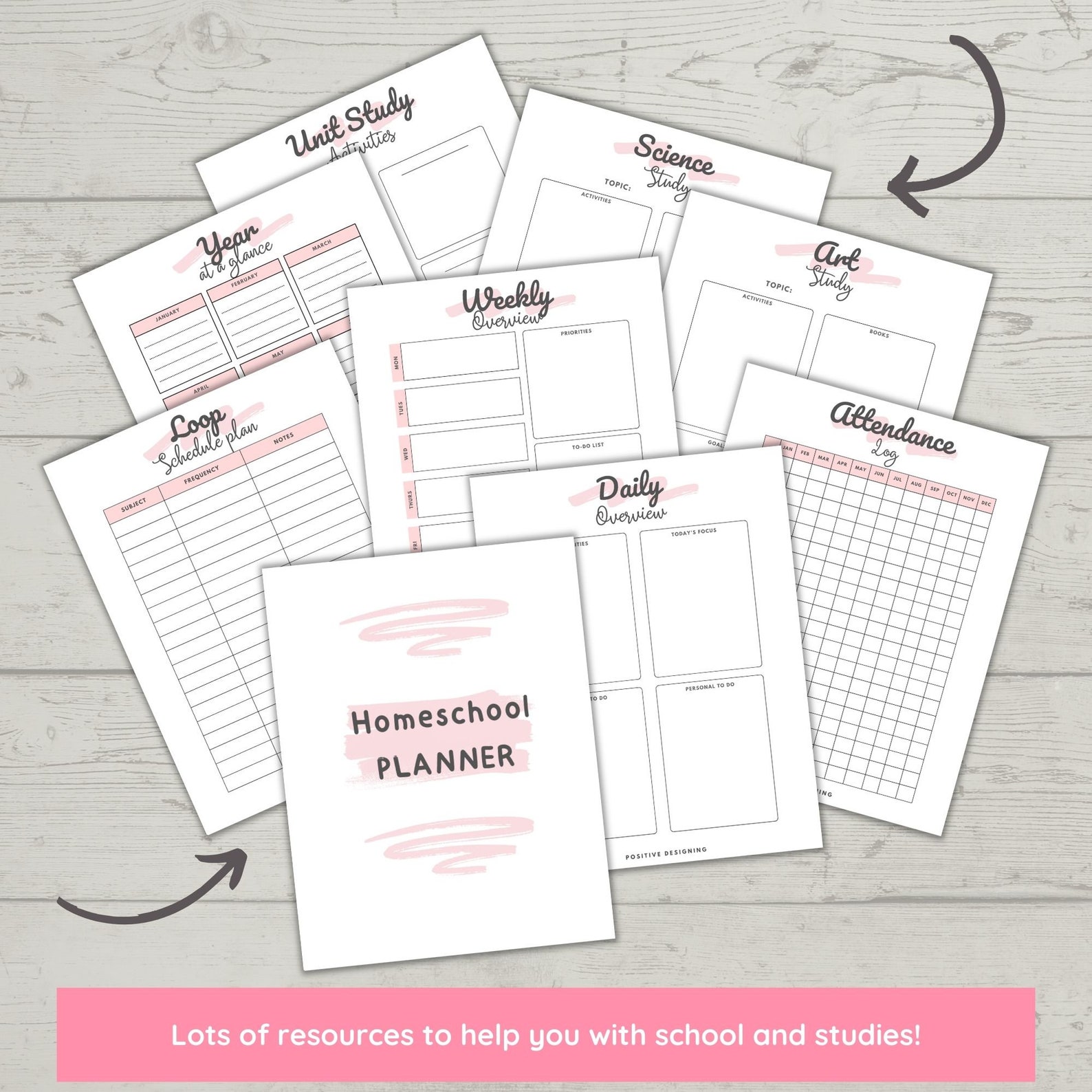 Homeschool Planner Pages, Homeschool Planner BUNDLE, Printable ...
