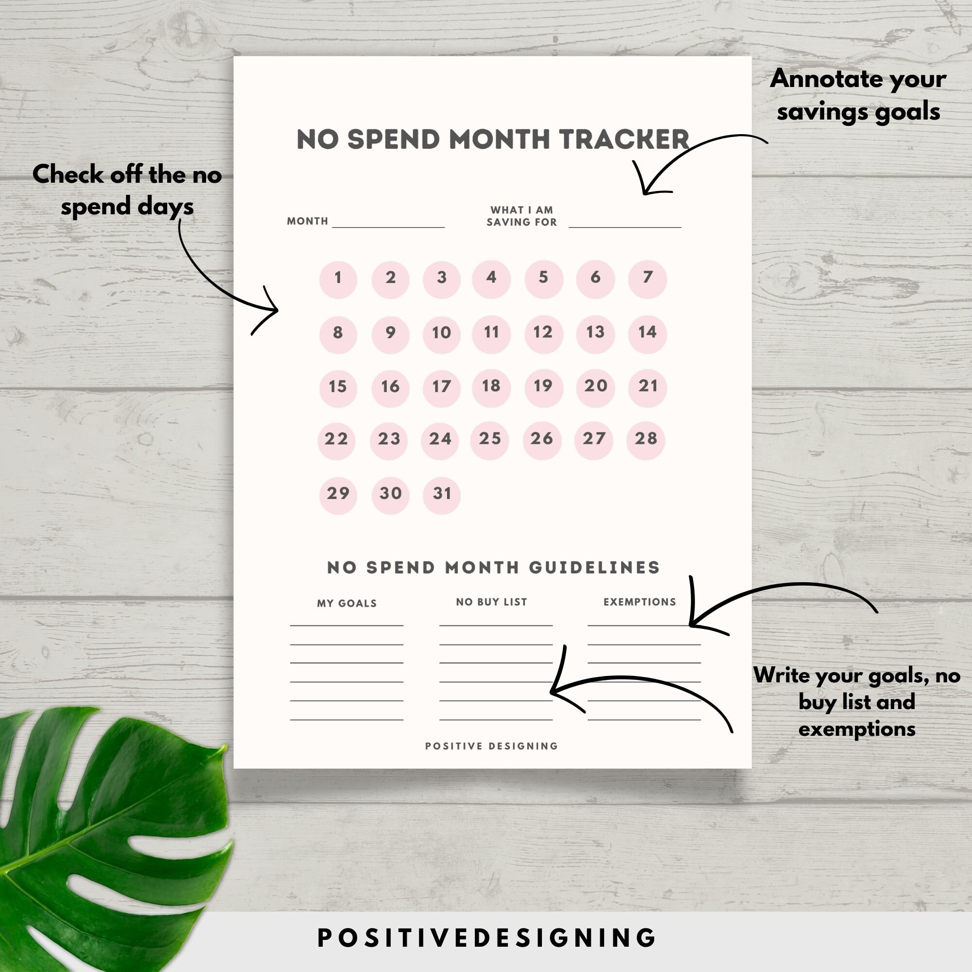 No Spend Challenge, No Spend Tracker, Printable Savings Sheet, Savings ...