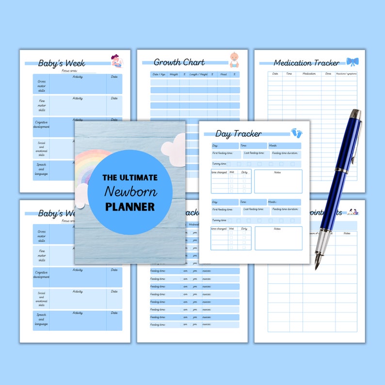 Baby Planner Printable Digital Download, Newborn Planner, New Mom ...