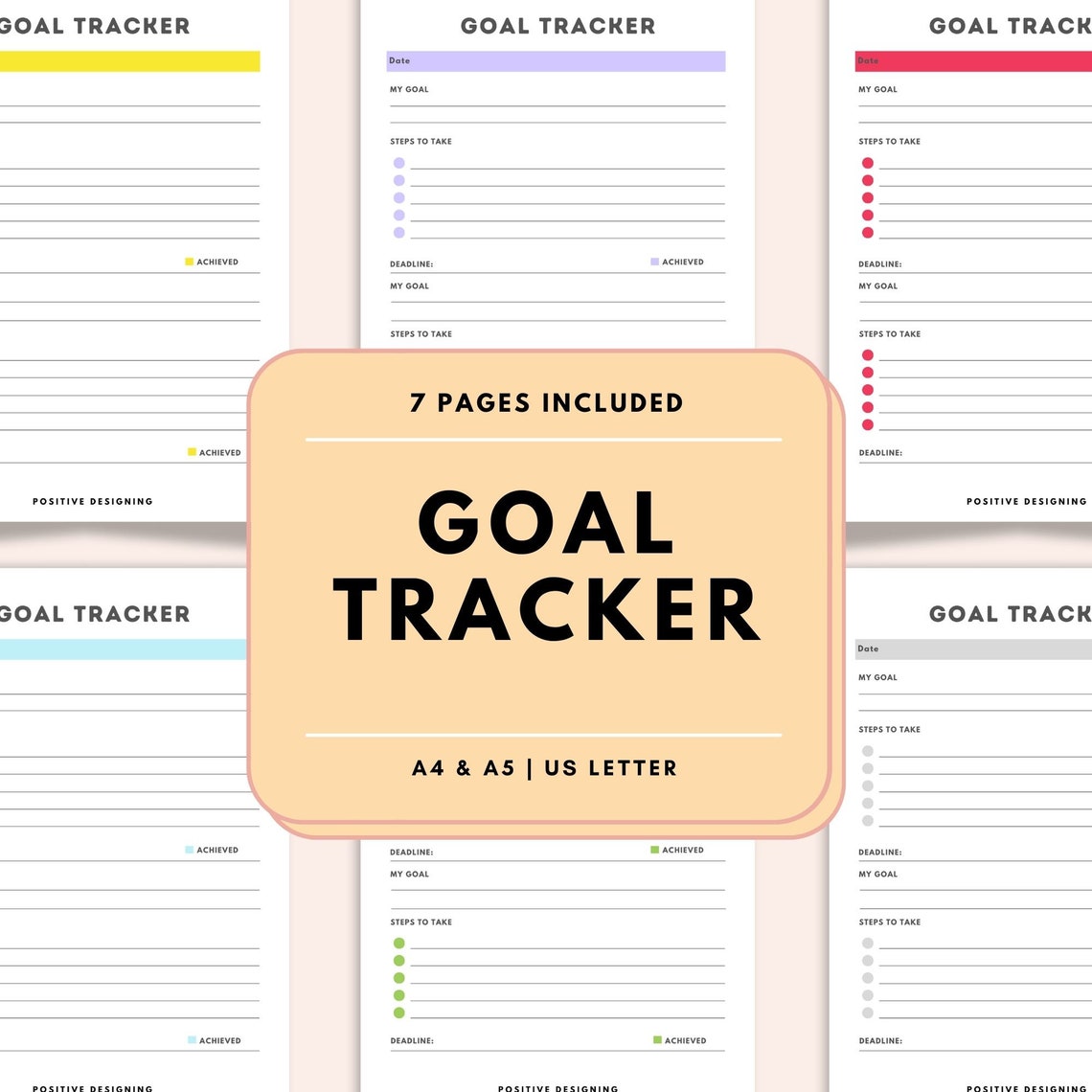Goal Planner Printable Worksheet Goal Setting Template, Personal Goal ...