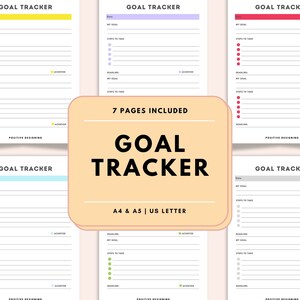 Goal Planner Printable Worksheet | Goal Setting Template, Personal Goal ...