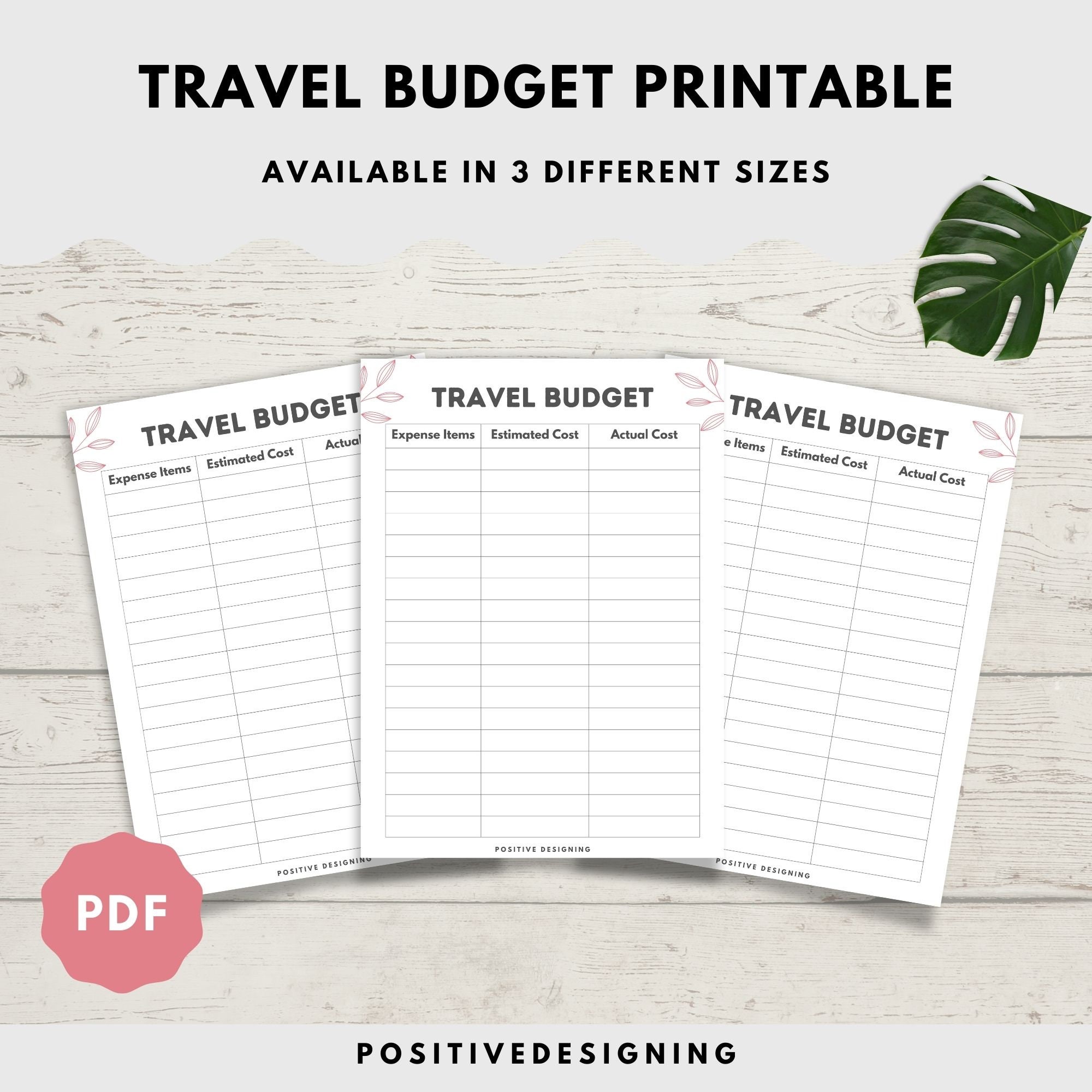 Vacation Budget Planner Printable, Travel Spending Worksheet Template ...