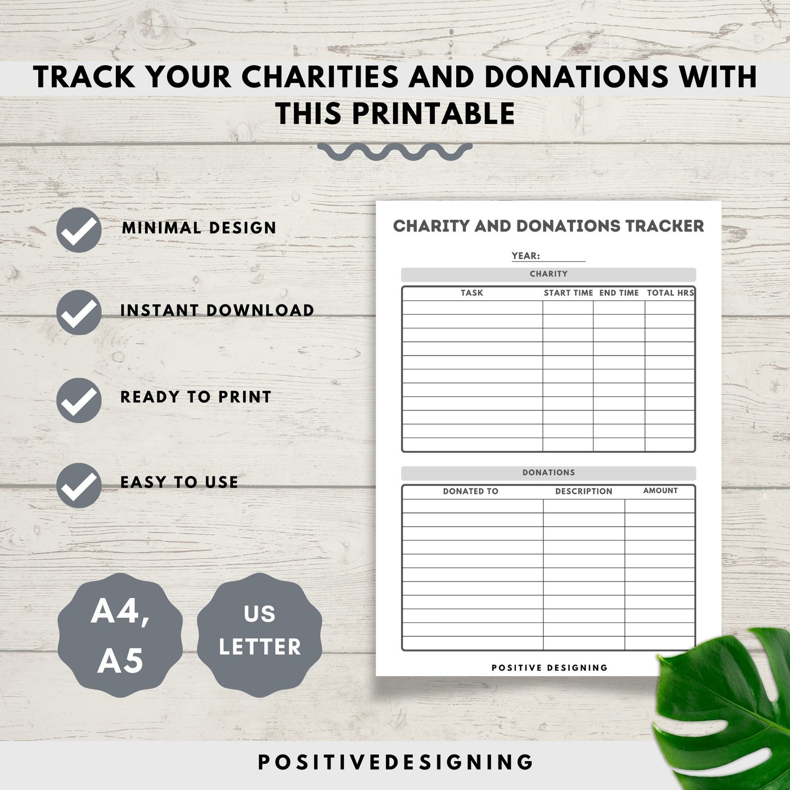 Donation Tracker Printable, Tithe Tracker, Giving Log, Charitable Donations, Financial Planner ...