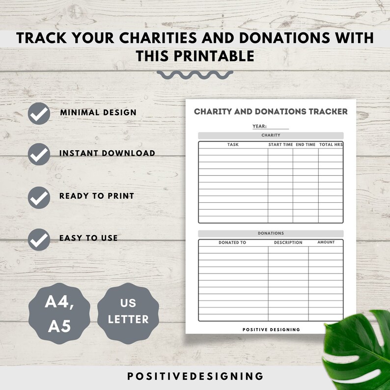 Donation Tracker Printable, Tithe Tracker, Giving Log, Charitable ...