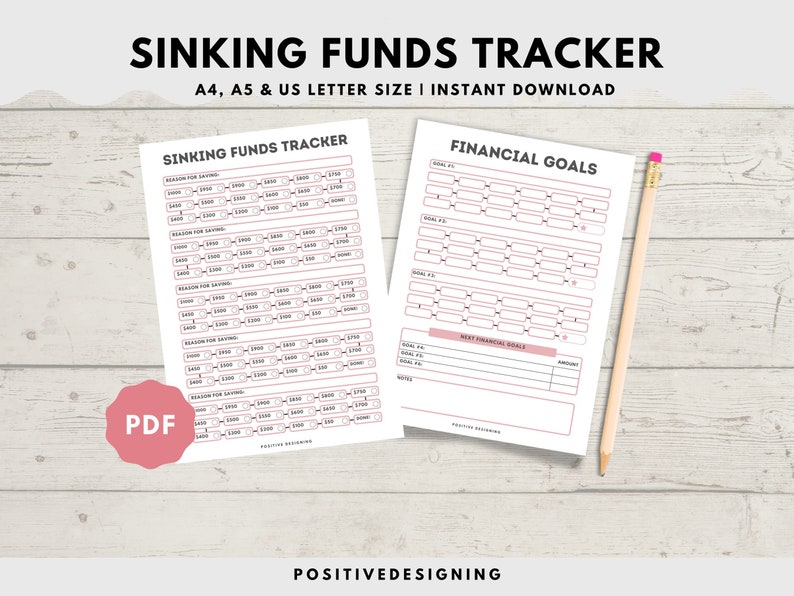 Sinking Funds Tracker Printable, Savings Tracker, Savings Challenge ...