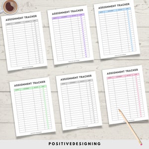 Assignment Planner, Assignment Tracker, Table Assignments, Homework ...