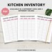 Kitchen Inventory Printable, Pantry, Fridge and Freezer Inventory ...