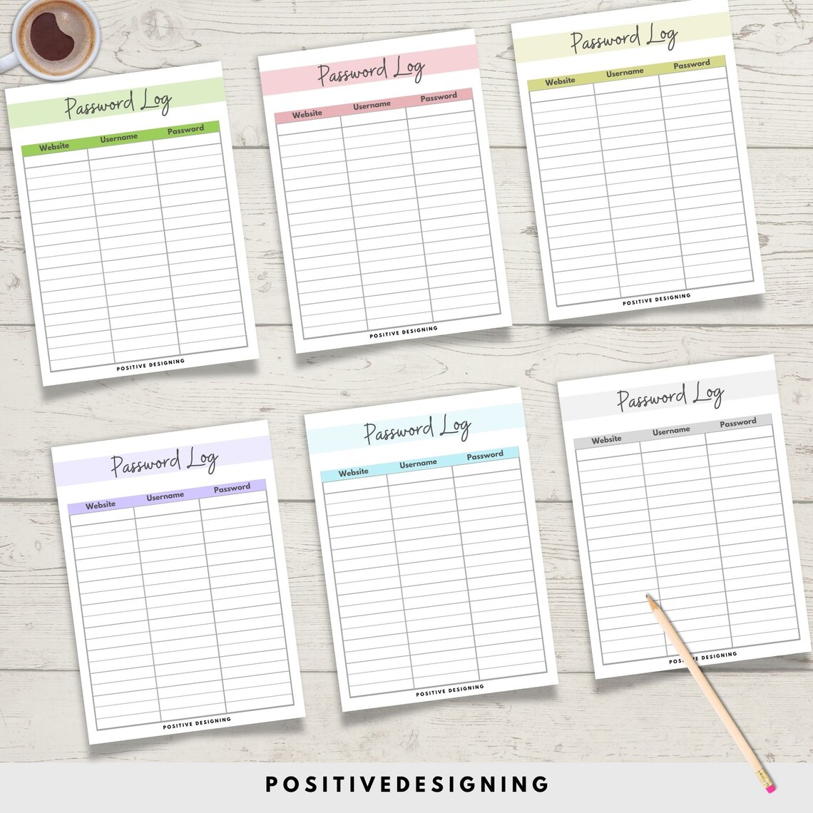 Printable Password Tracker, Password Log, Address Book Pages, Instant ...