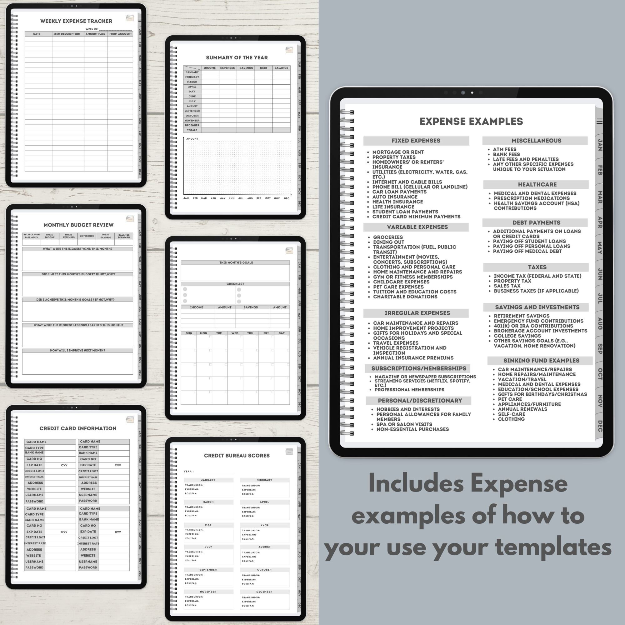 Money Planner Digital Budget Planner Savings Planner Gray Budget ...