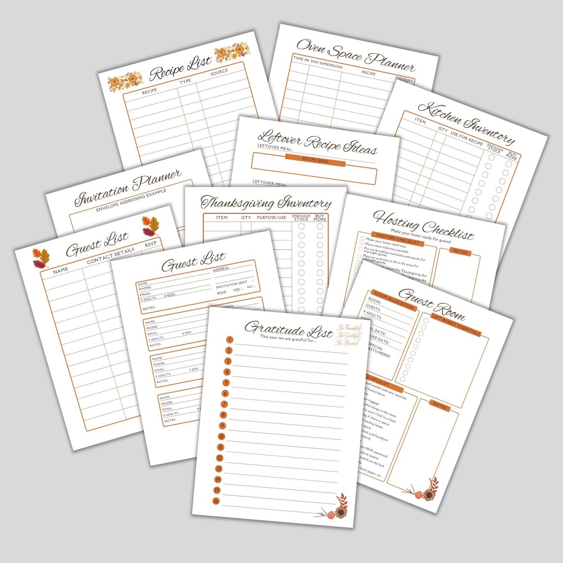 Thanksgiving Planner Printable, Holiday Planner, Thanksgiving Binder ...