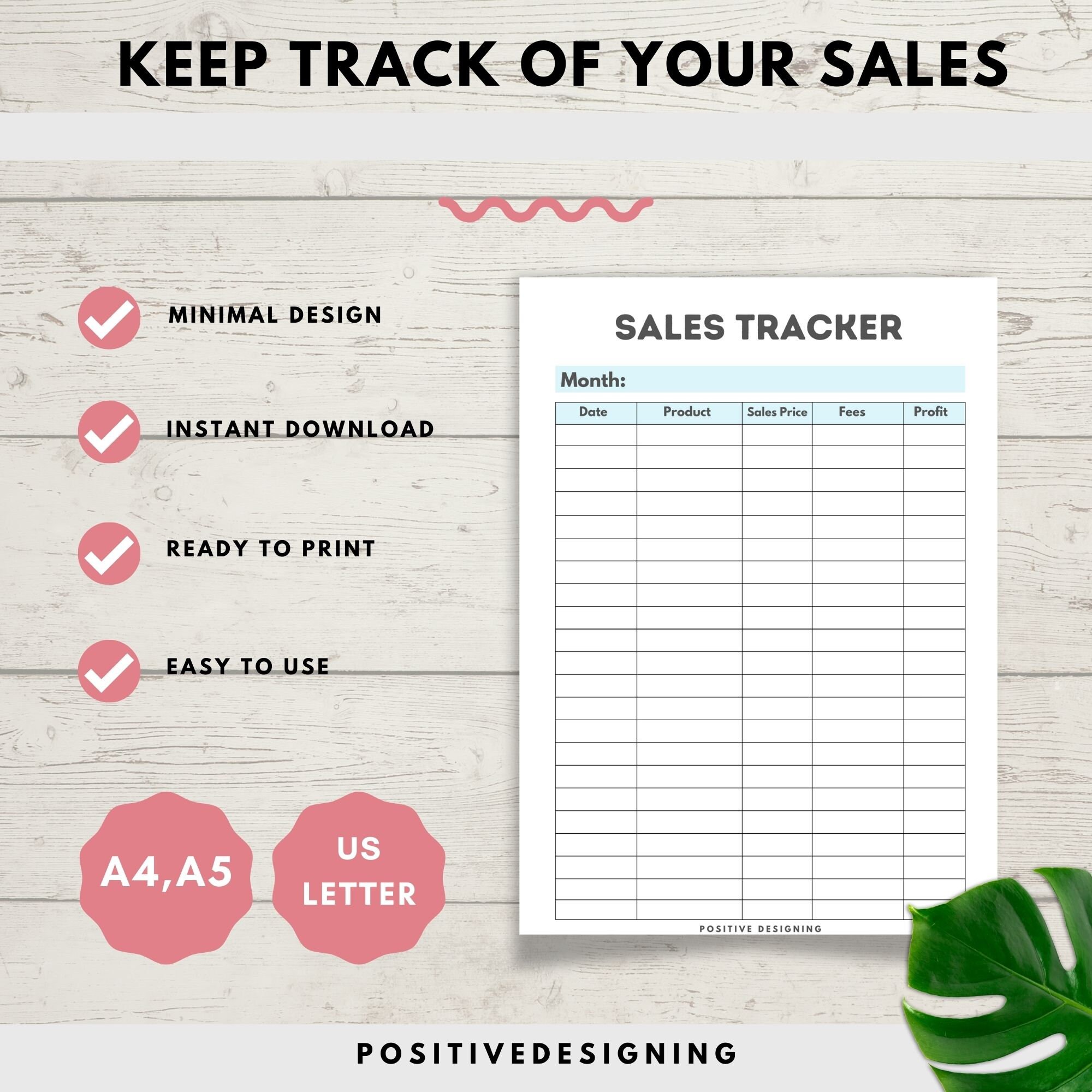 Sales Log Printable, Sale Profits Tracker, Sale Recorder, Orders Log ...