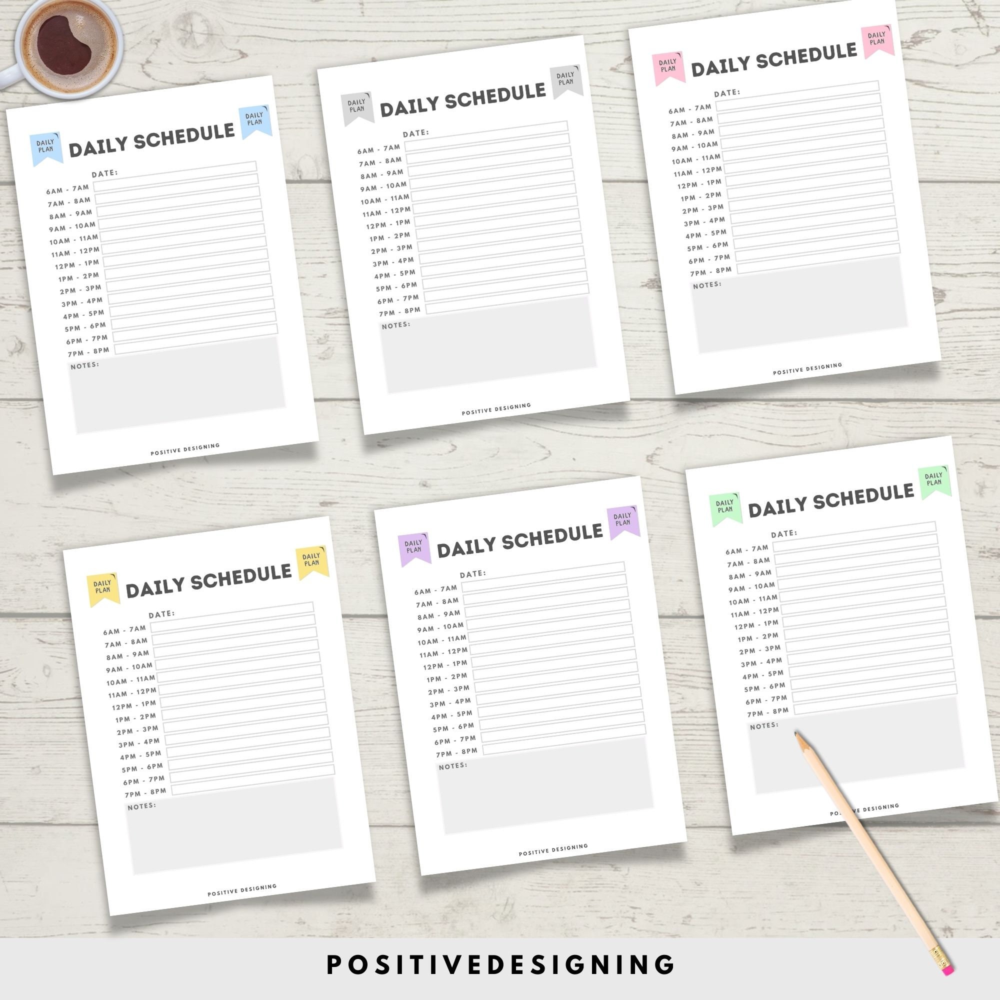 Daily Schedule Daily Planner Printable Daily Routine Schedule Template ...