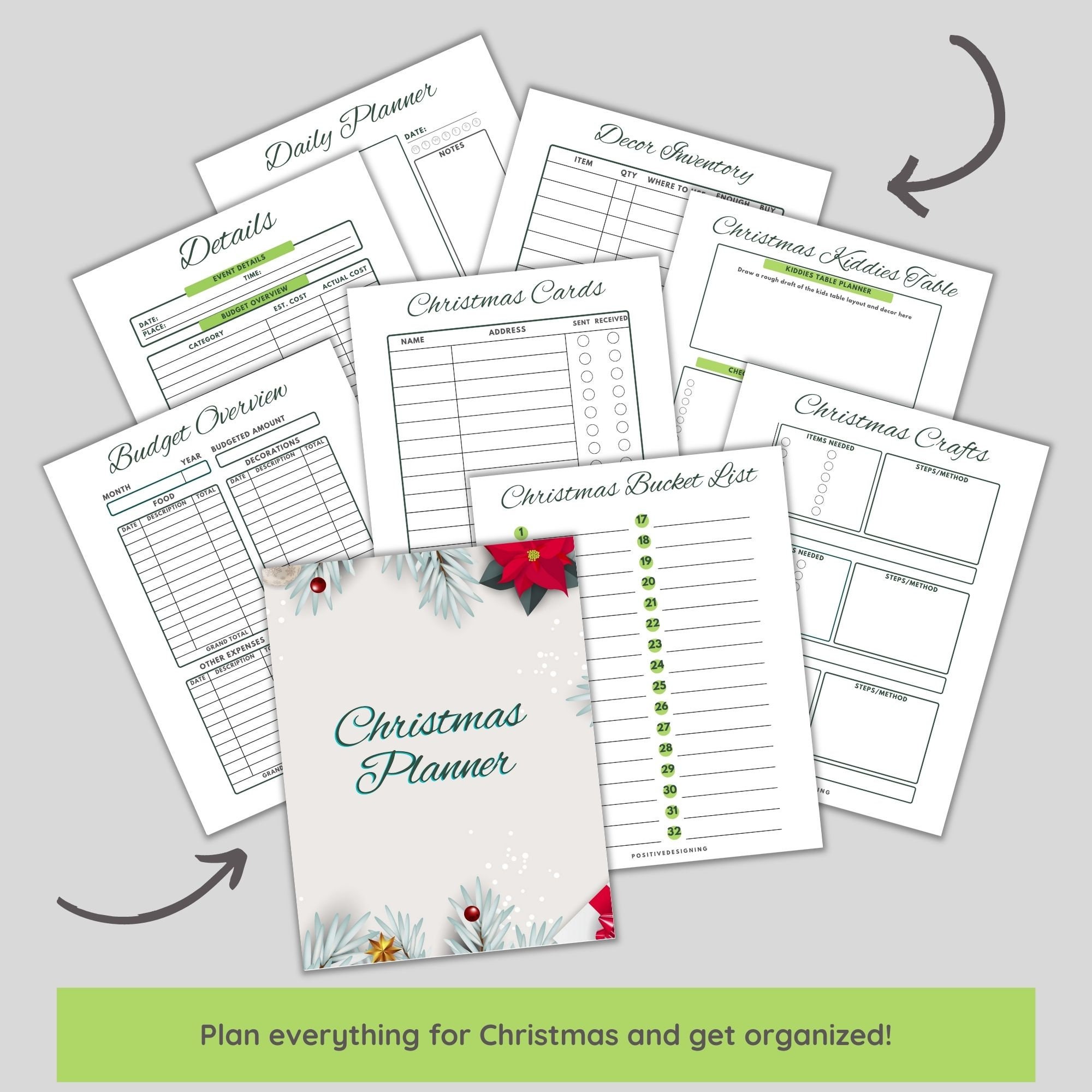 Christmas Planner Printable, Holiday Planner, Gift Budget Planner, Xmas ...