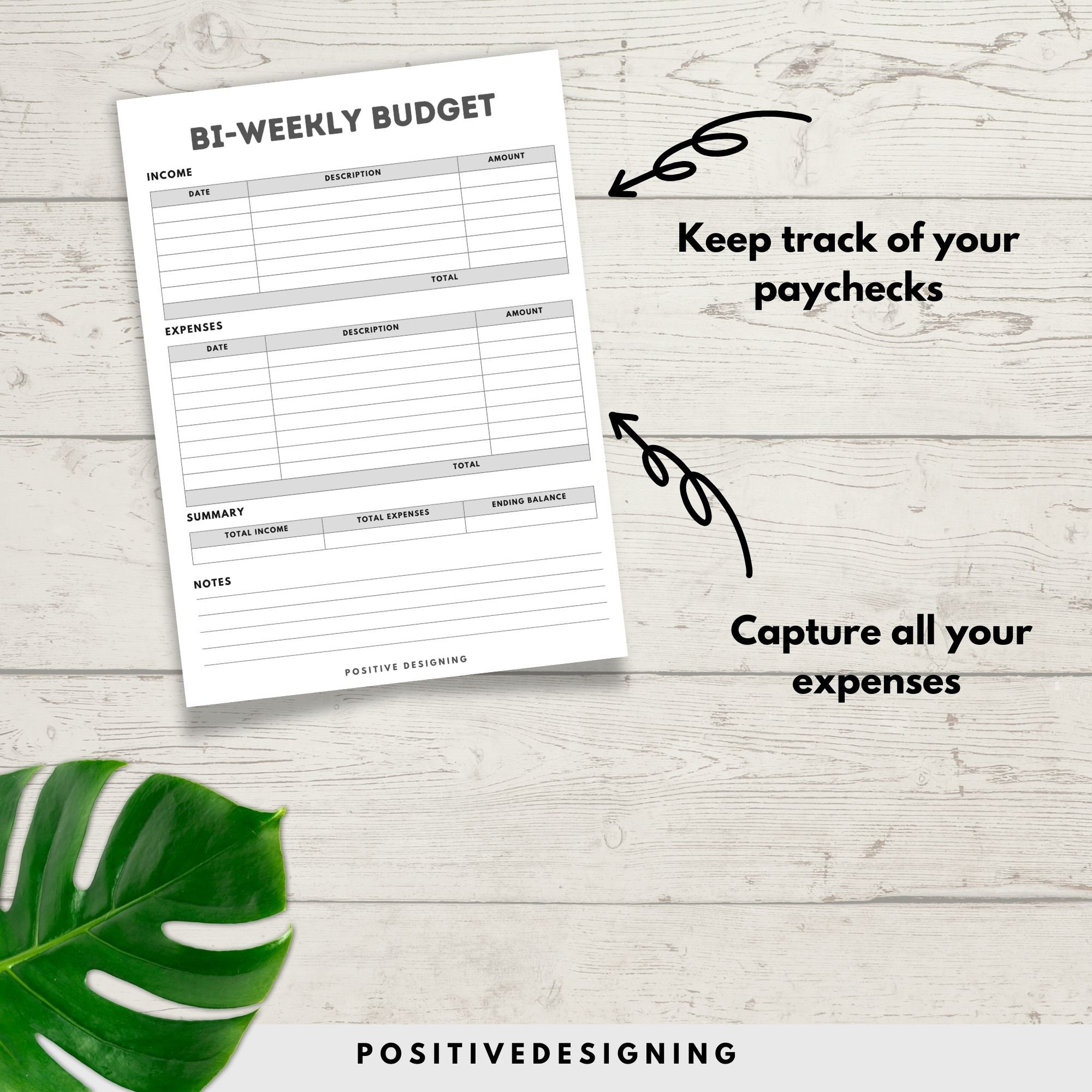 Bi-weekly Budget Planner Printable, Budget Template PDF, Budget by ...