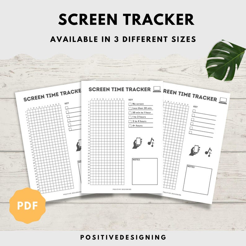 Screen Time Tracker Printable - Yearly Screen Time Tracker - Monthly ...