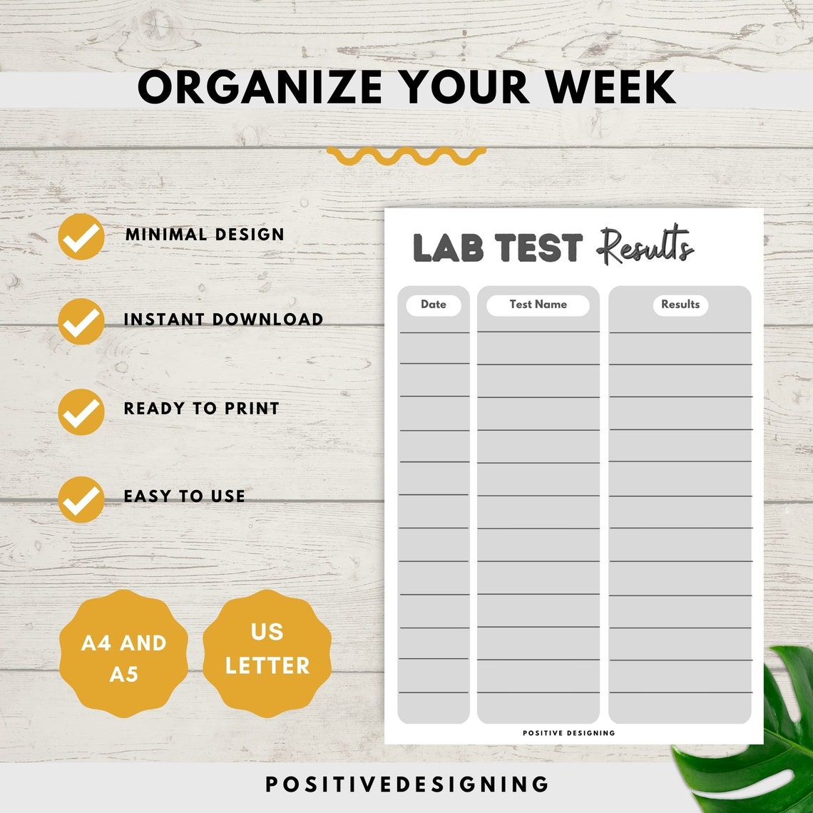Printable Lab Results Tracker | Annual Lab Results Chart, Lab Records ...