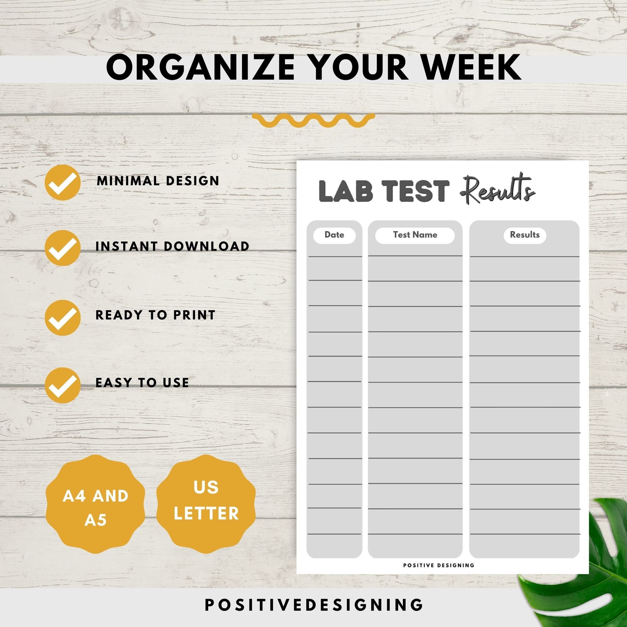 Printable Lab Results Tracker | Annual Lab Results Chart, Lab Records ...