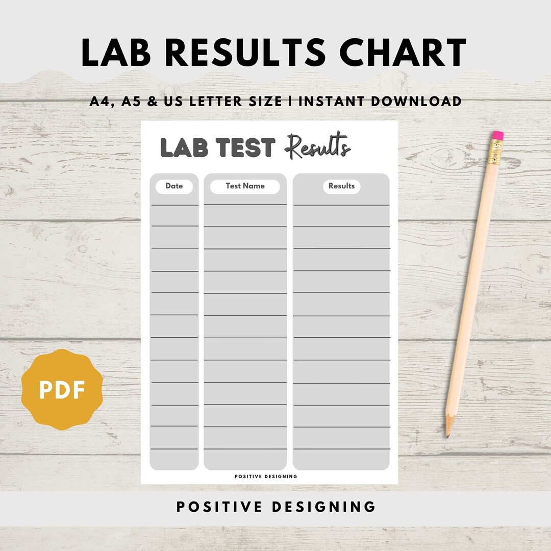 Printable Lab Results Tracker Annual Lab Results Chart Lab - Etsy