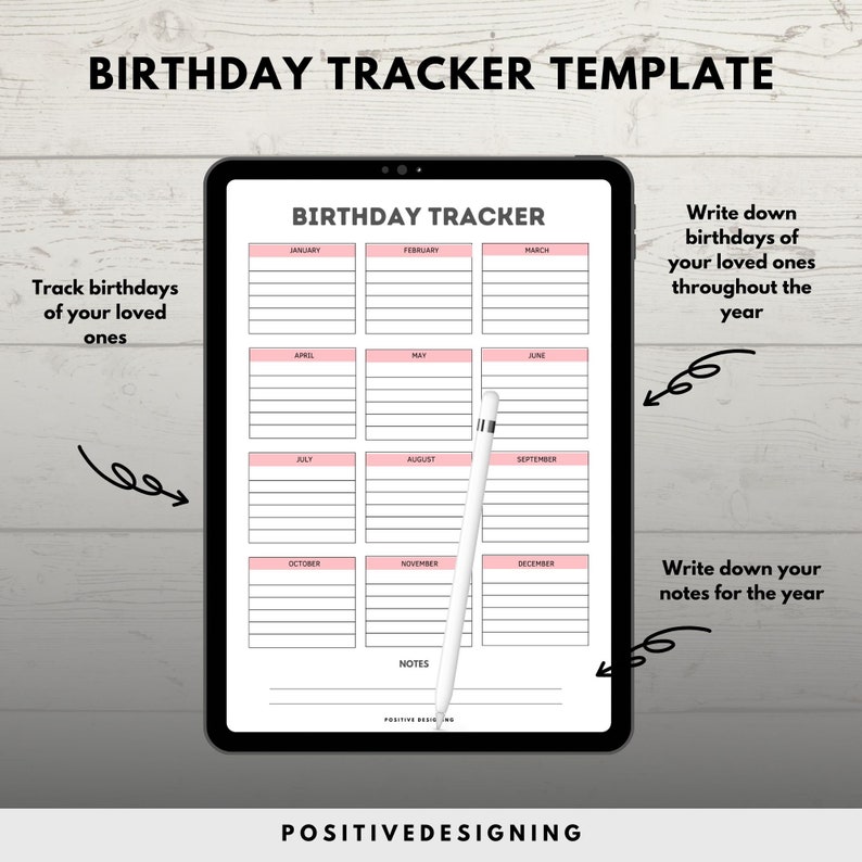 Instant Download | Birthday Reminder | Birthday Planner Printable ...