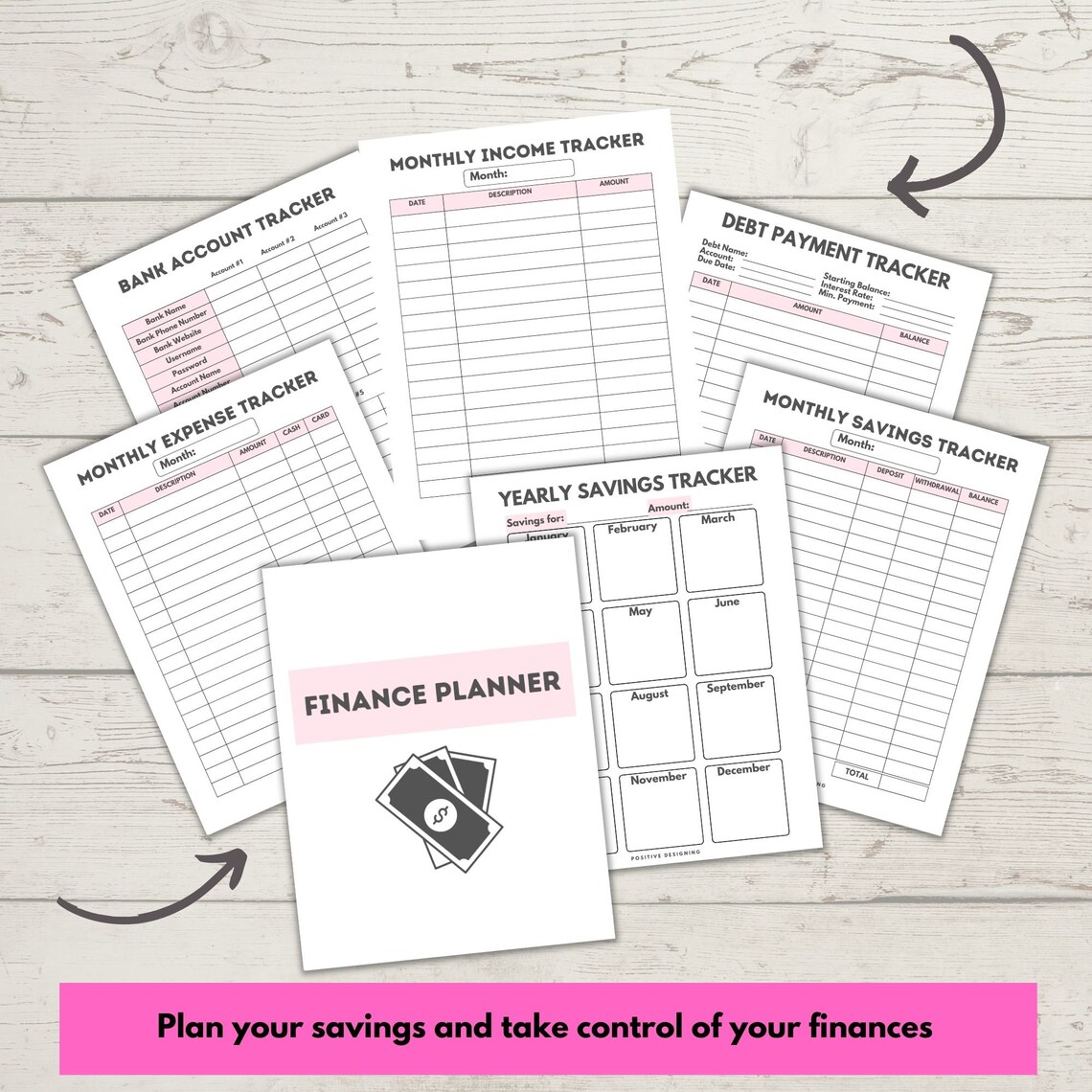 Finance Planner Bundle, Budget Planner Templates, Financial Savings ...