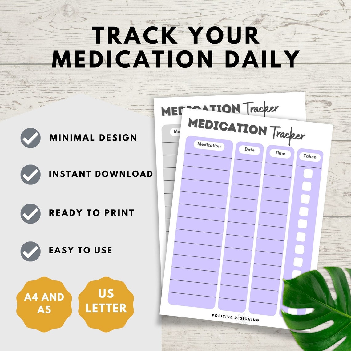 Daily Medication Tracker, Printable Medication Log, Daily Medication ...