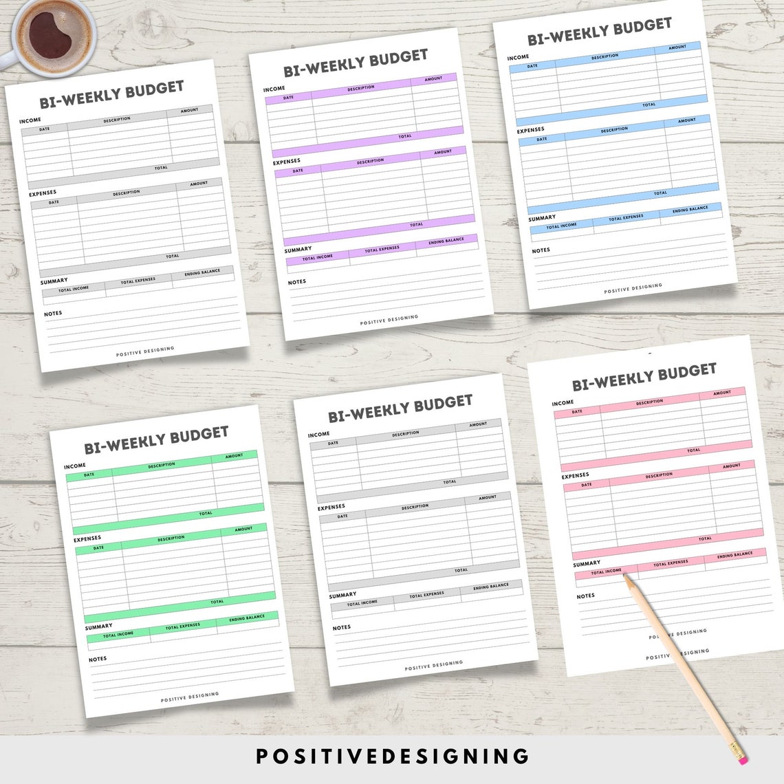 Bi-weekly Budget Planner Printable Budget Template PDF - Etsy