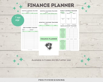 Finance Planner BUNDLE Budget Planner Templates, Financial Savings ...