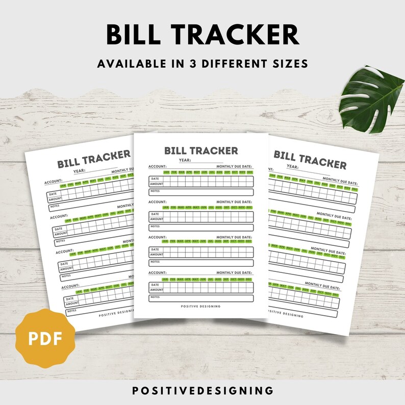 Monthly Bill Tracker Printable | Bill Payment Tracker | Bill Pay ...