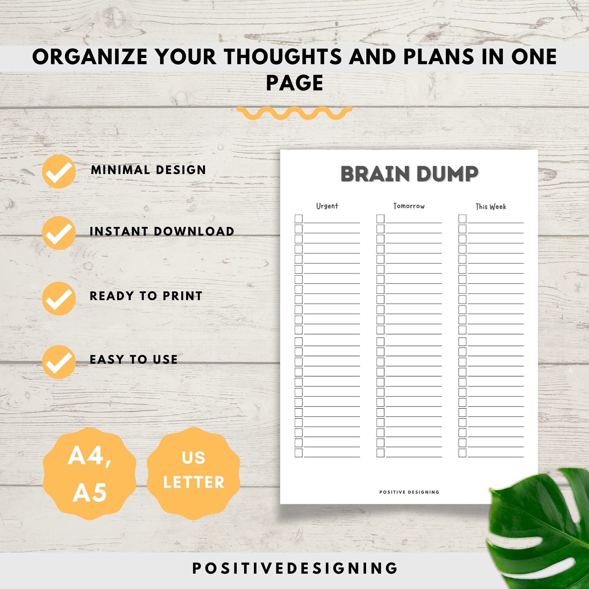 Brain Dump Journal Printable | ADHD Planner Pages | Productivity ...