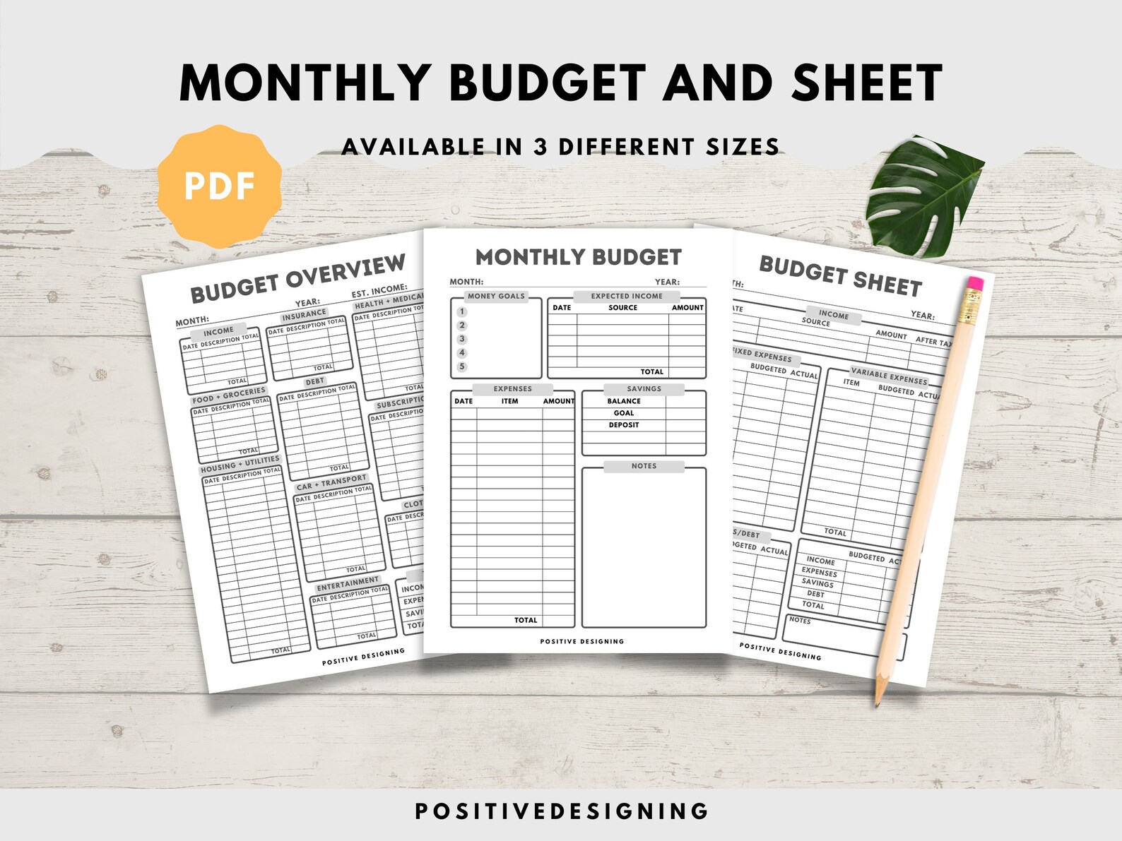 Monthly Budget Planner Printable | Financial Journal | Monthly Budget ...
