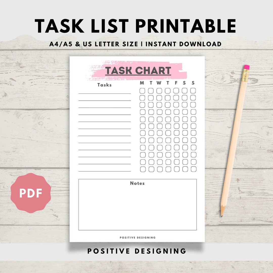 Task List Printable Task Tracker & Organizer Printable - Etsy