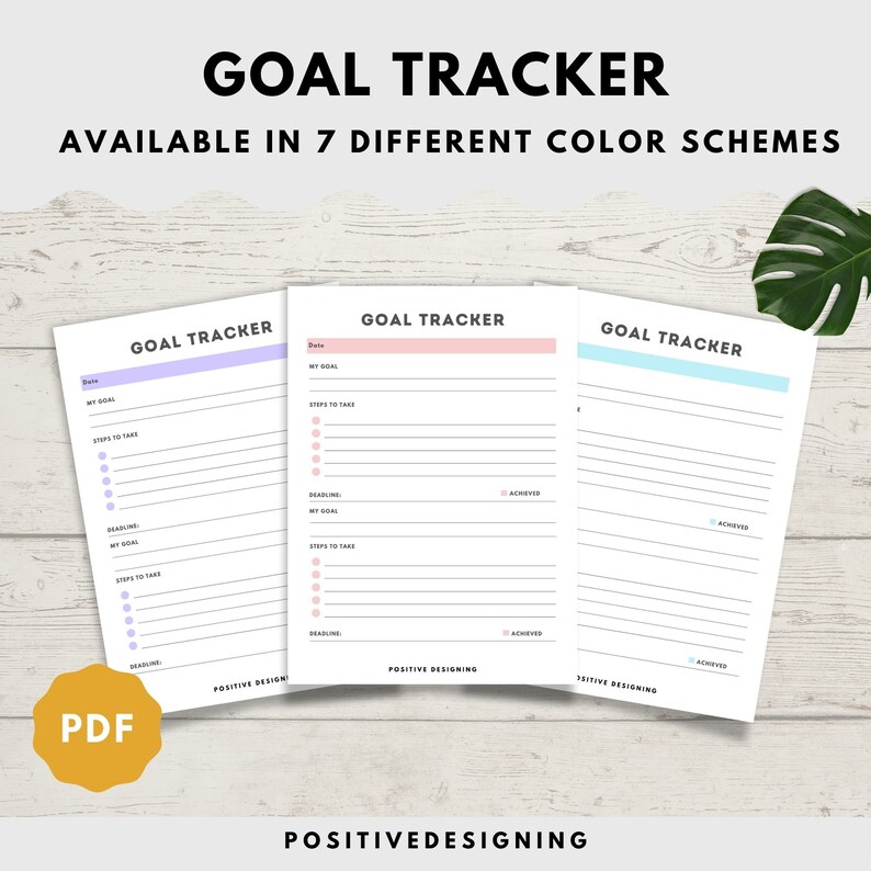 Goal Planner Printable Worksheet | Goal Setting Template, Personal Goal ...
