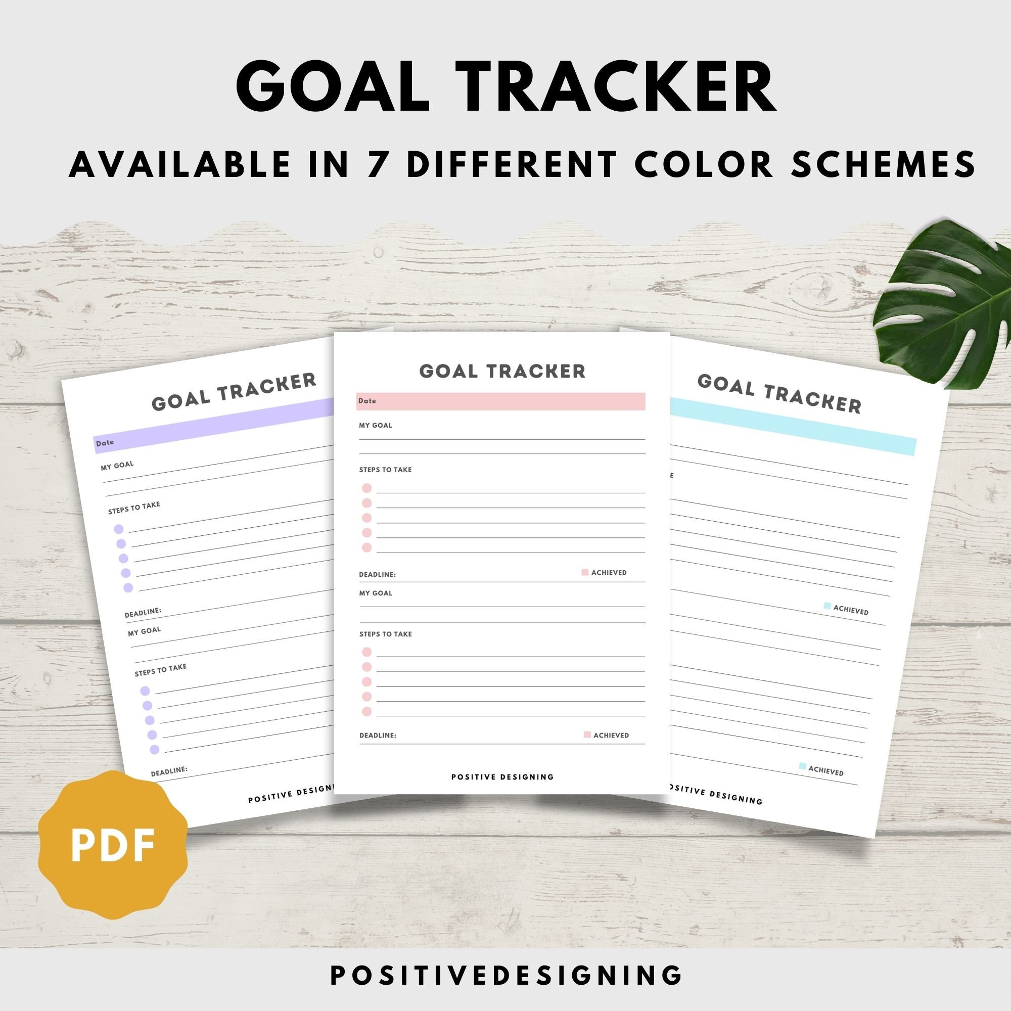 Goal Planner Printable Worksheet | Goal Setting Template, Personal Goal ...